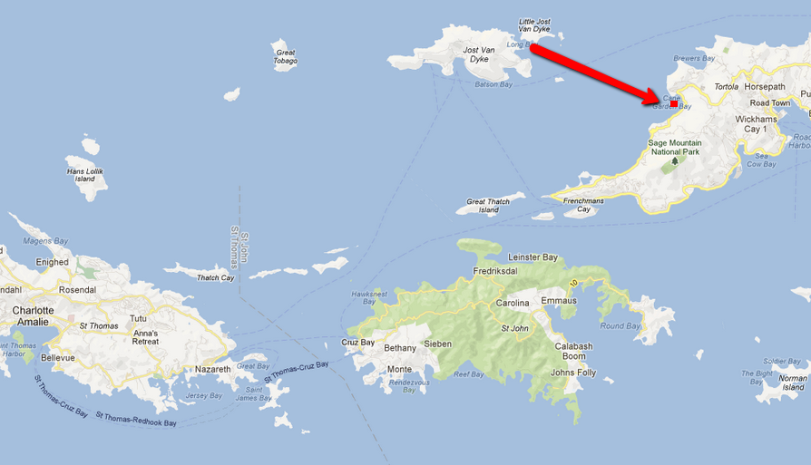 Map Of Tortola Cane Garden British Virgin Islands Map GIS Geography